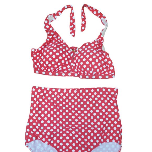 Swimsuits For All Swim Swimsuits For All Bikini Halt Red Polka Dot